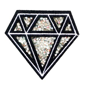 Crystal Rhinestone Clear Diamond Patch Iron on Applique 3 Black ...