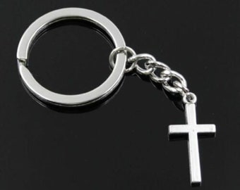 Cross Charm Keychain | Etsy
