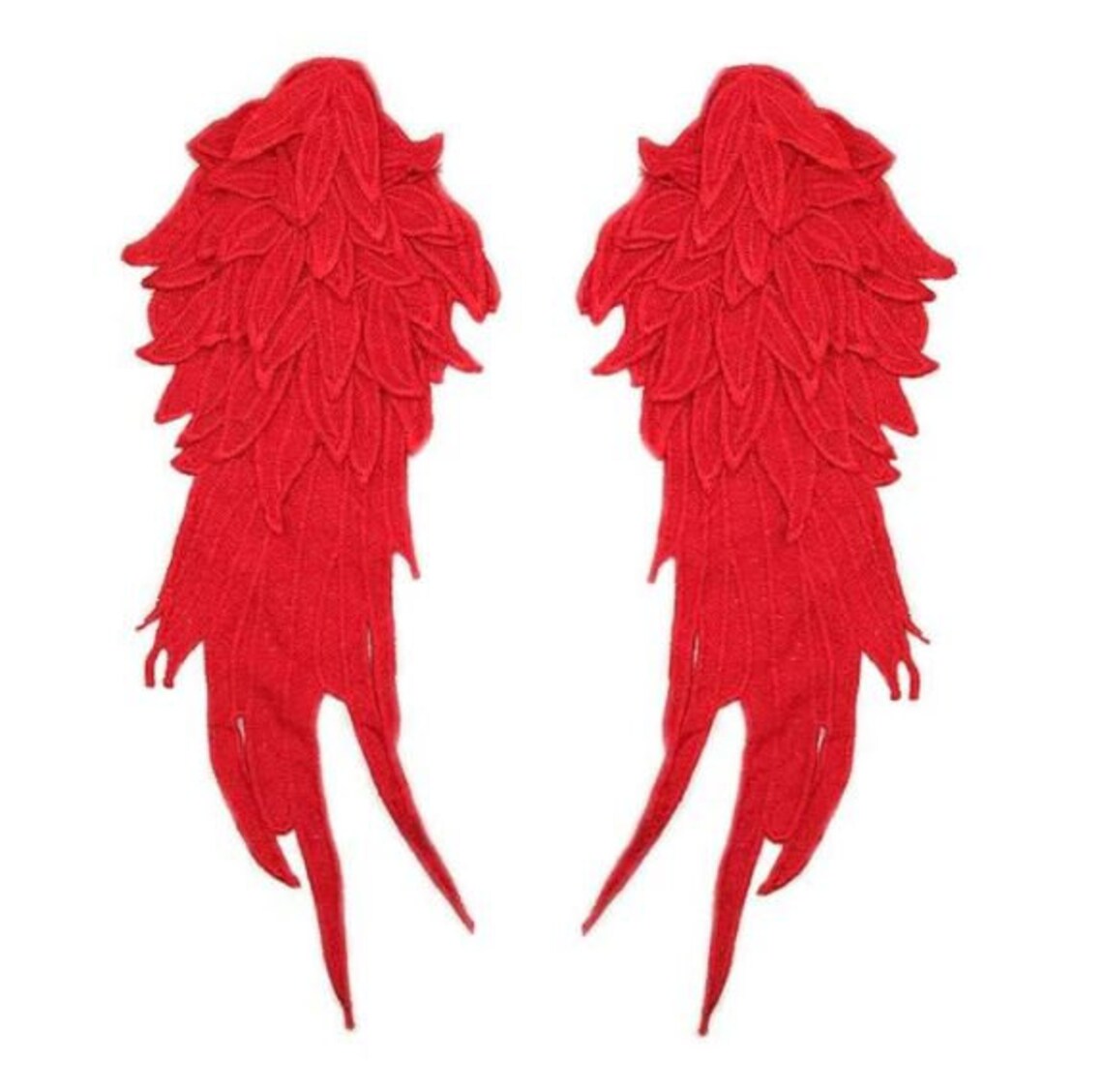 Large Red Lace Angel Wing Appliques Mirror Pair Set of 2 - Etsy