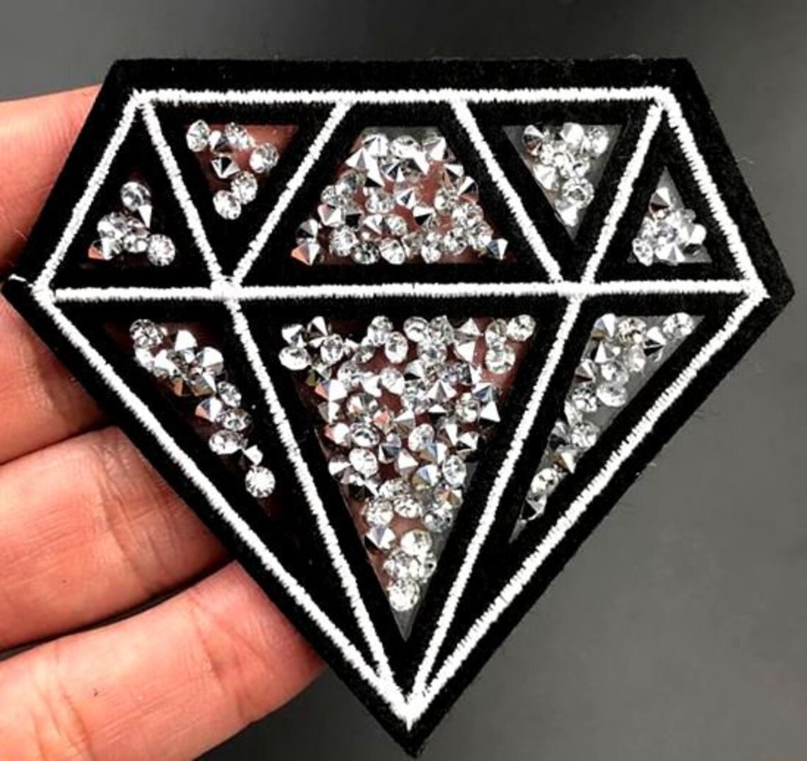Crystal Rhinestone Clear Diamond Patch Iron On Applique | Etsy