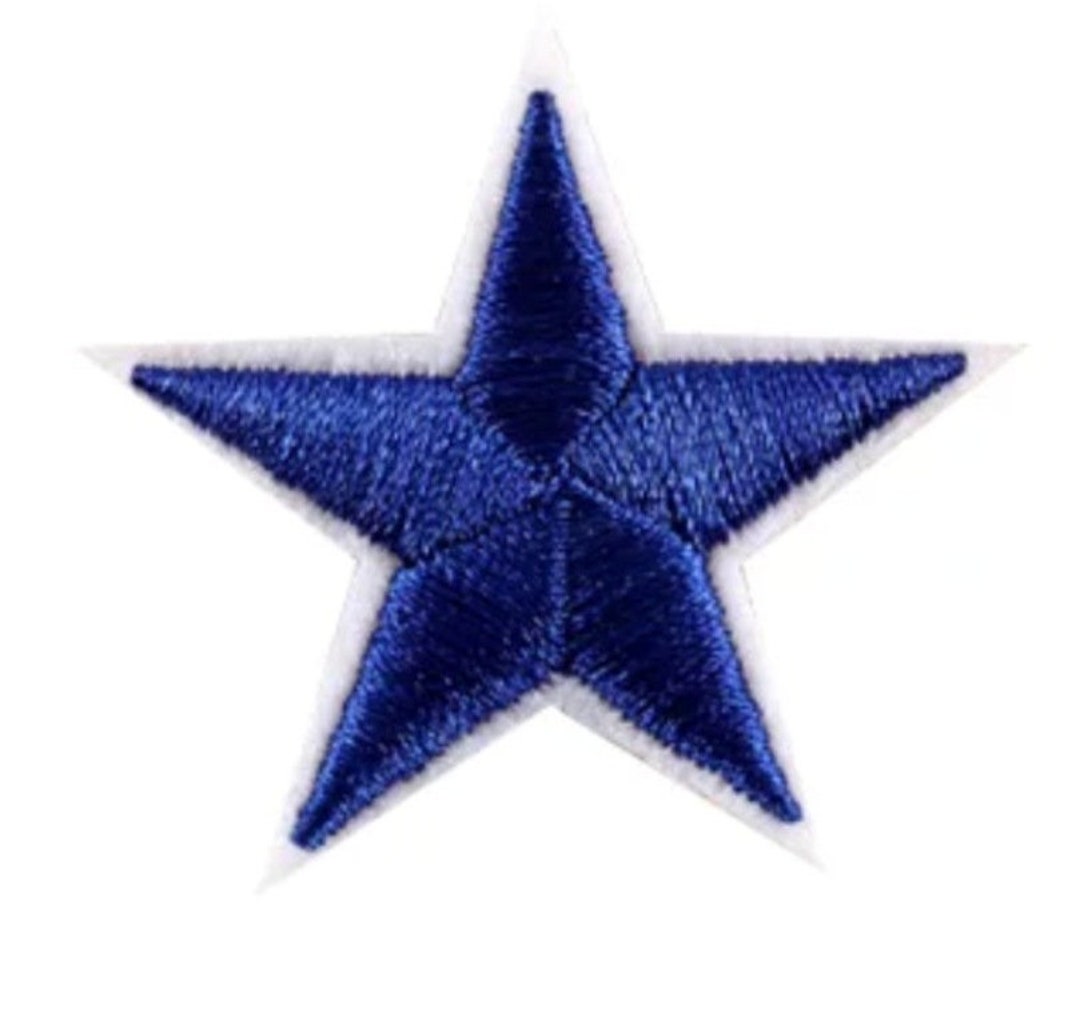 Blue Embroidered Star Iron on Applique DIY Craft Patch Hot Fix - Etsy