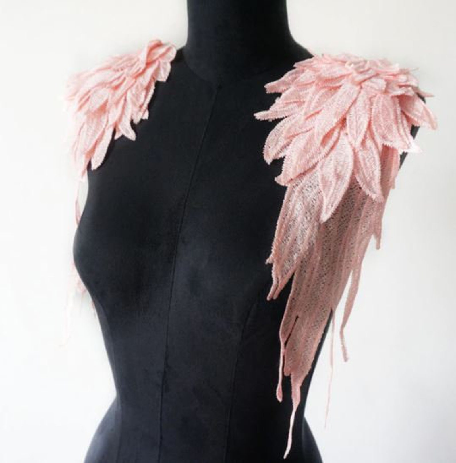 Large Pink Lace Angel Wing Appliques Mirror Pair Set of 2 - Etsy