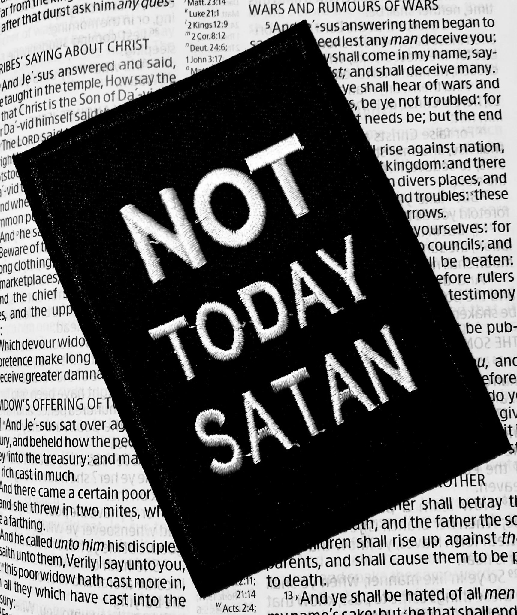 Black Not Today Satan Quote Embroidered Iron On | Etsy