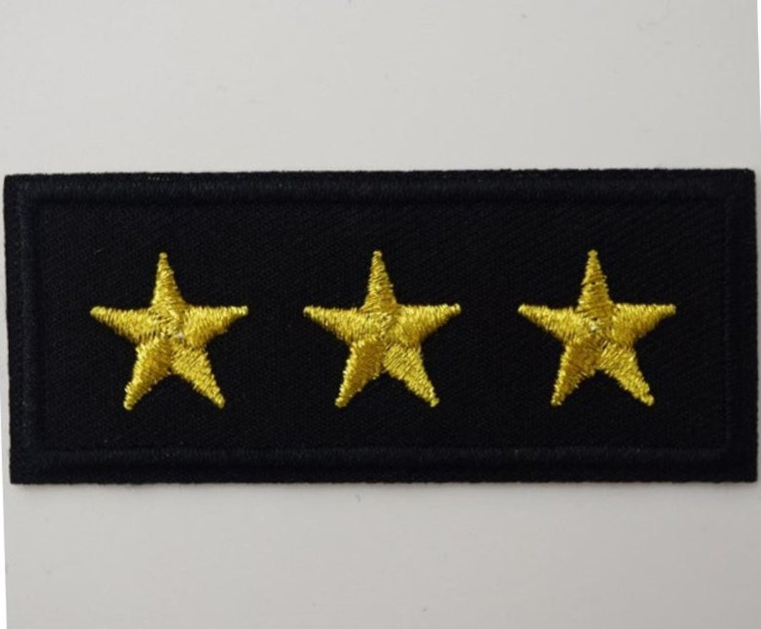 3 Star General Military Army Patch Iron on Embroidered - Etsy