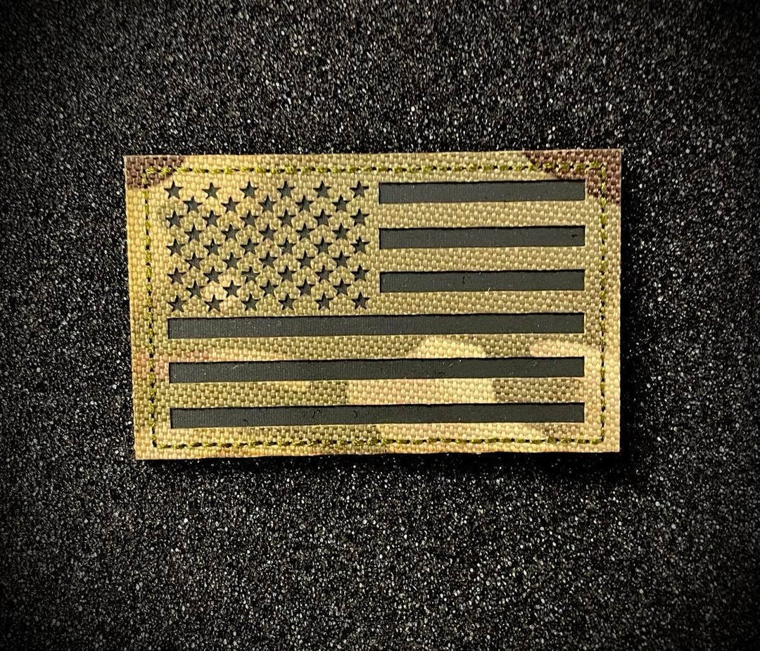 US Tactical Flag Patch Hat Multi-cam Military Uniform Hook & Loop Cap ...