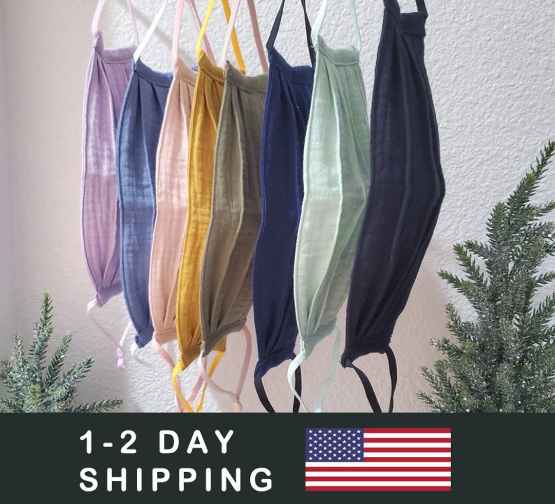 Adult Organic Cotton Quilted Double Gauze Cheesecloth Face Mask ...