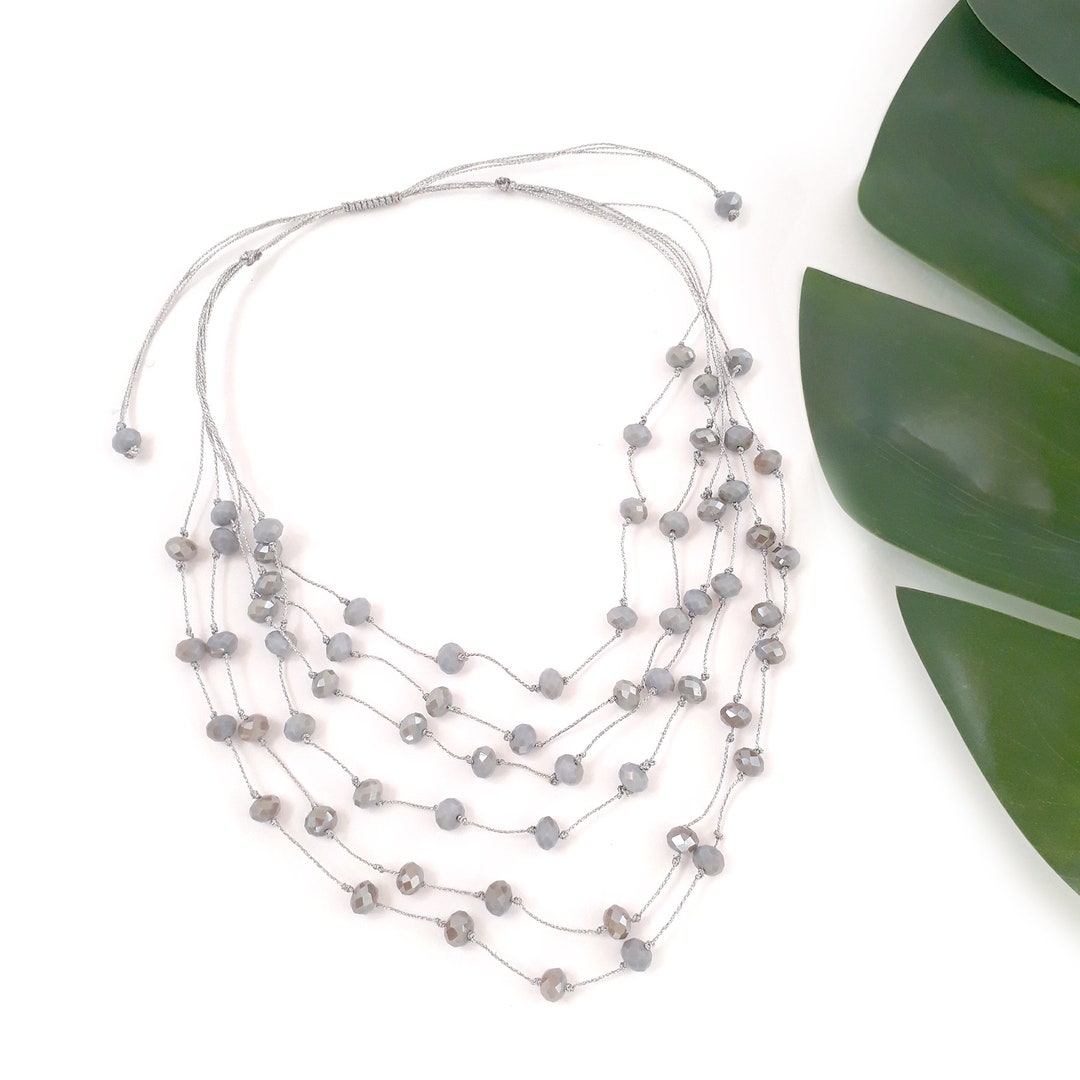 Layered Crystal Necklace - Etsy