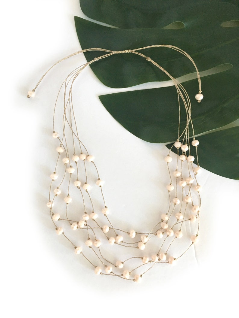 Layered Crystal Necklace - Etsy