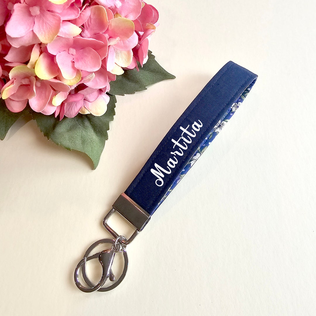 Personalized Name Handmade Two Tone Keychain Wristlet for Women, Cute ...