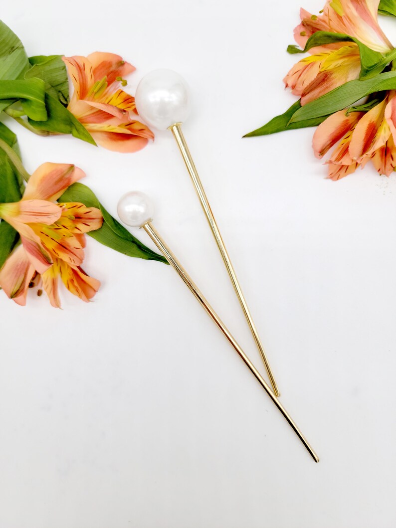 Pearl Hair Sticks Wedding Hair Sticks Simple Hair Sticks - Etsy