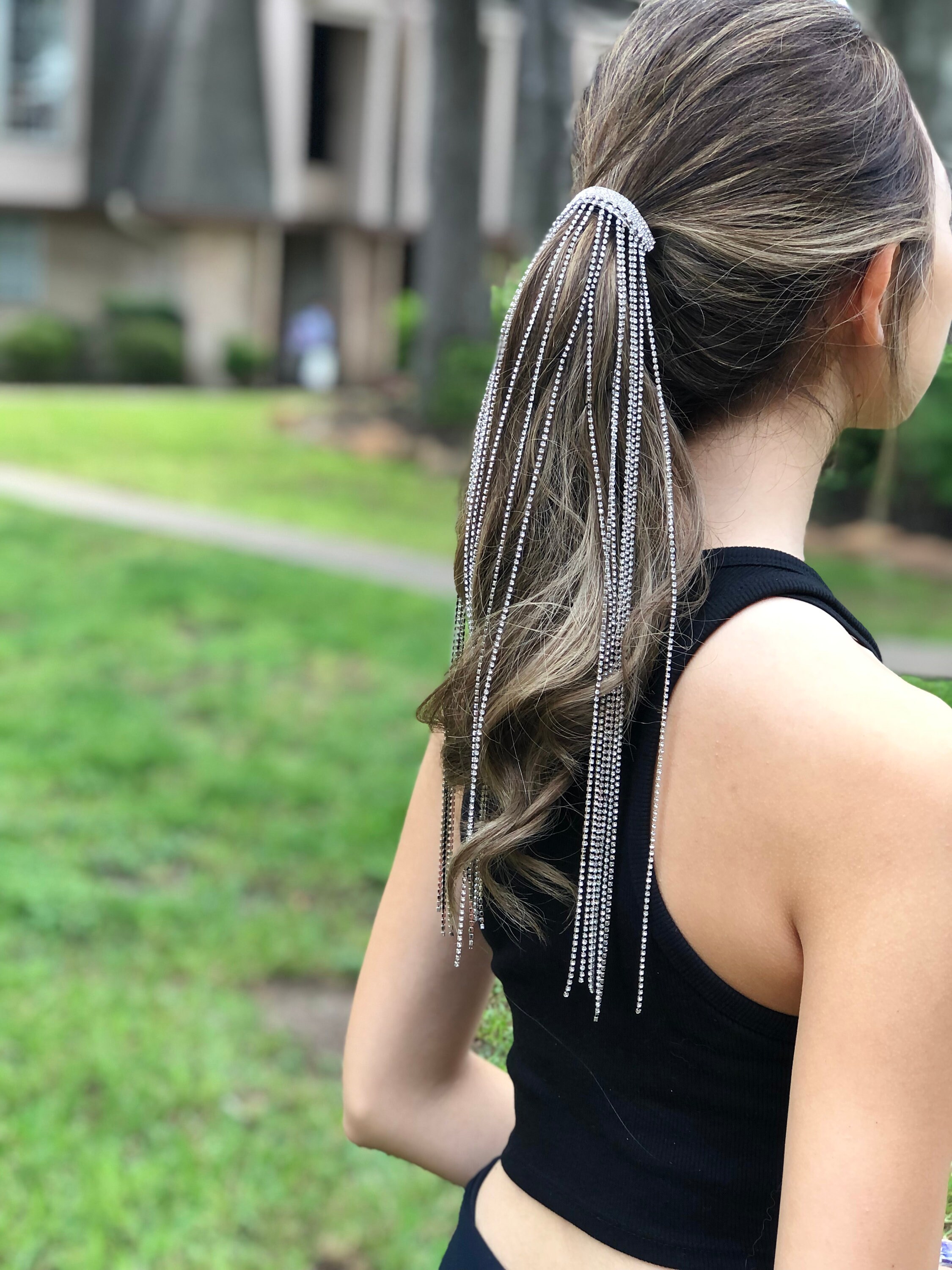 Sparkly Hair Clips Accessories With Long Rhinestone Tassel for | Etsy