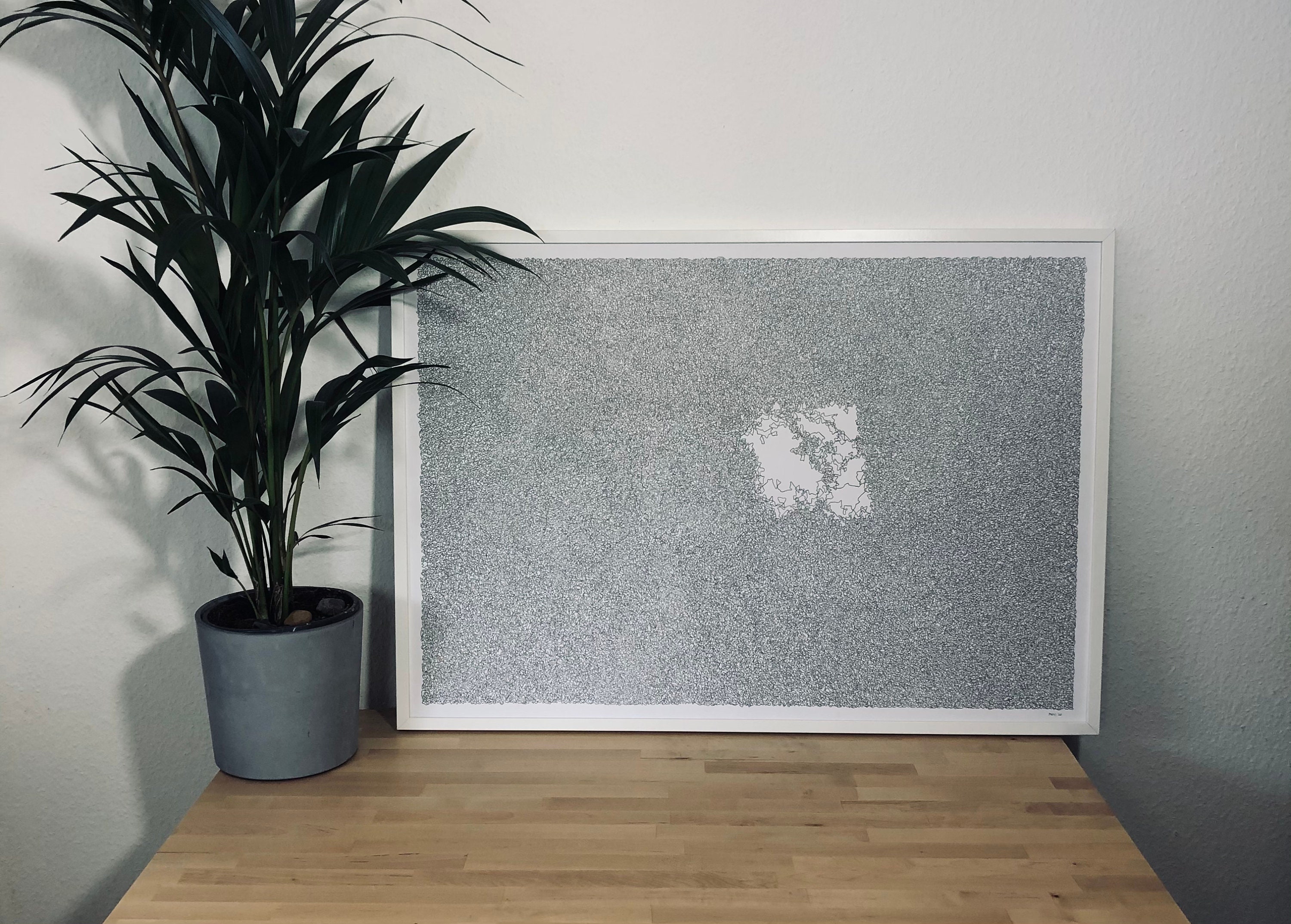 Abstraktes Scribble Linien Kunstwerk / Minimalismus Modern Pencil ...