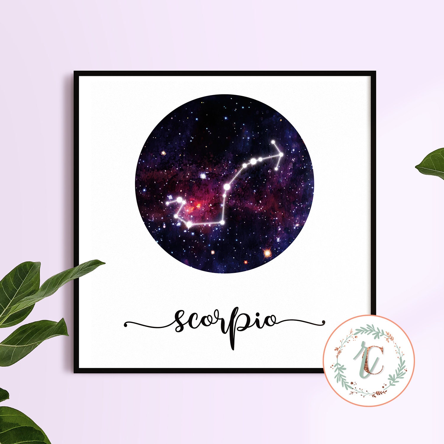 Scorpio Galaxy Printable Wall Art Zodiac Sign Colorful - Etsy