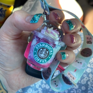 Mini Coffee Tiny Food Keychain Accessory Iced Frappe Starbucks Tim ...