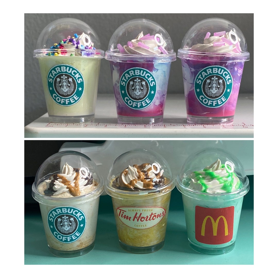 Mini Coffee Tiny Food Keychain Accessory Iced Frappe Starbucks - Etsy