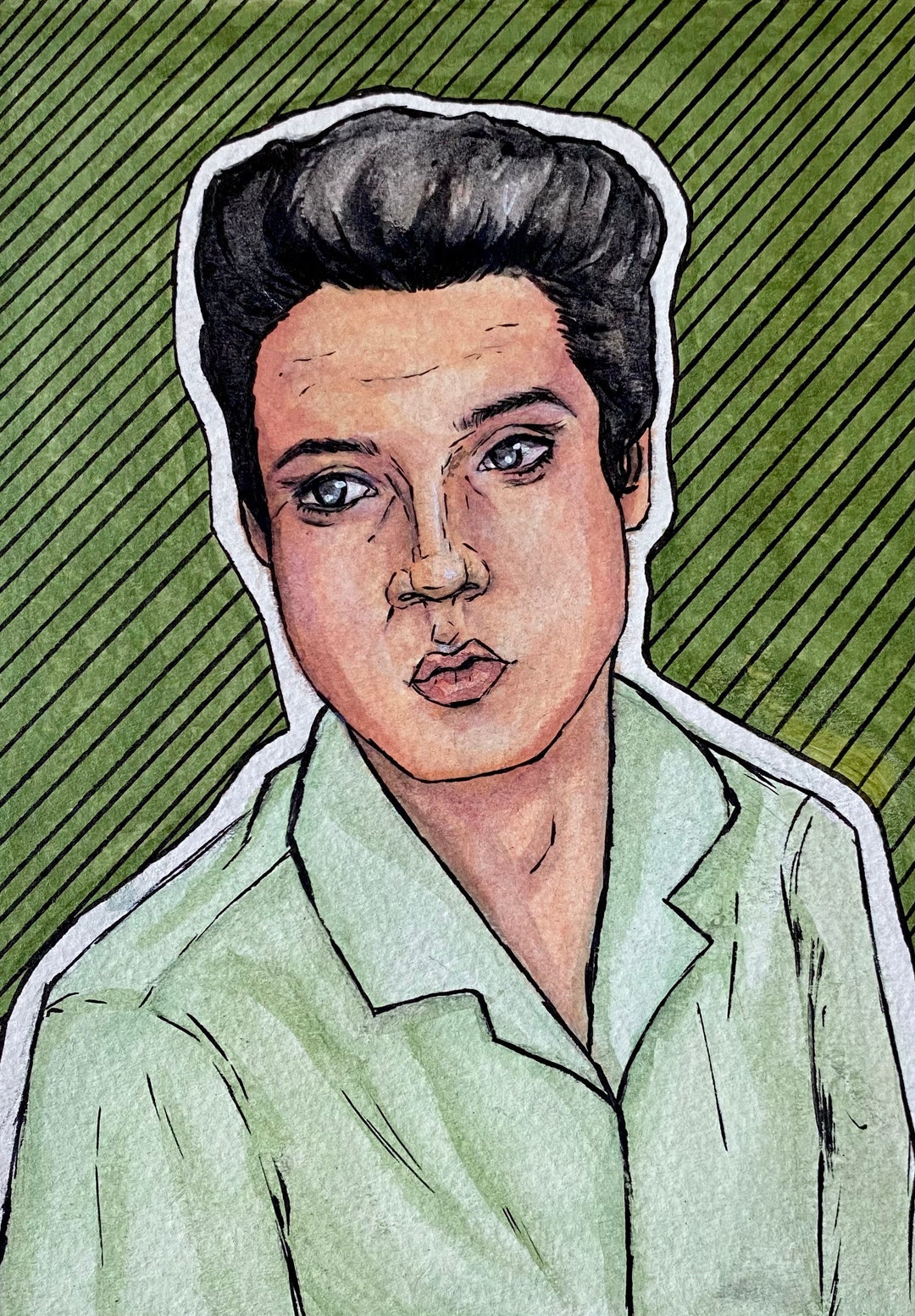 Elvis Presley Watercolour Print - Etsy