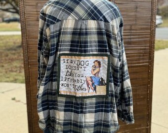 Snarky, Upcycled, Reclaimed or New Flannel Shirt With Adult Humor. - Etsy