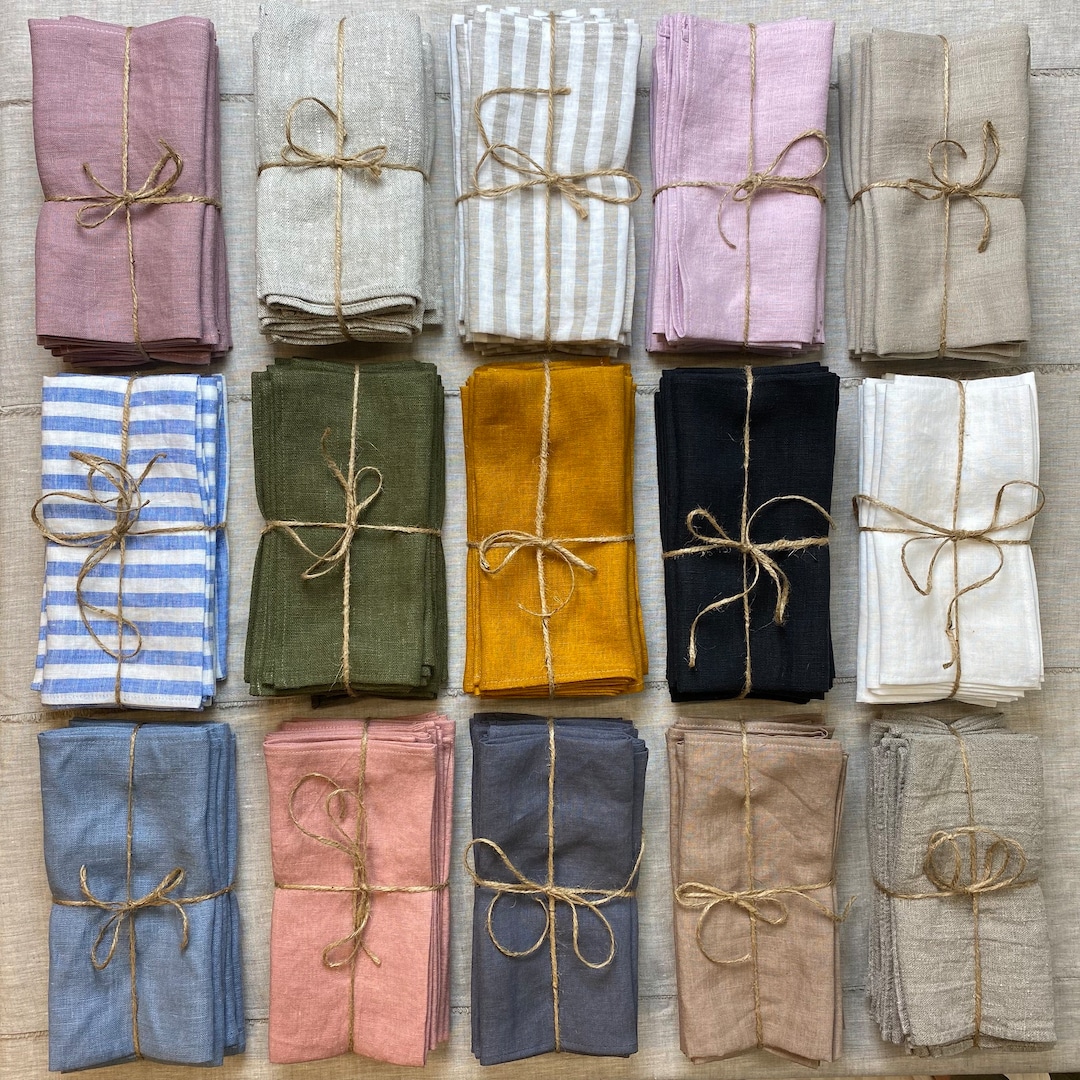Linen Table Napkin Crafted From High-quality Linen Fabric Natural Linen ...