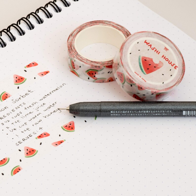 Watercolor Watermelon Washi Tape Decorative Masking Tape - Etsy