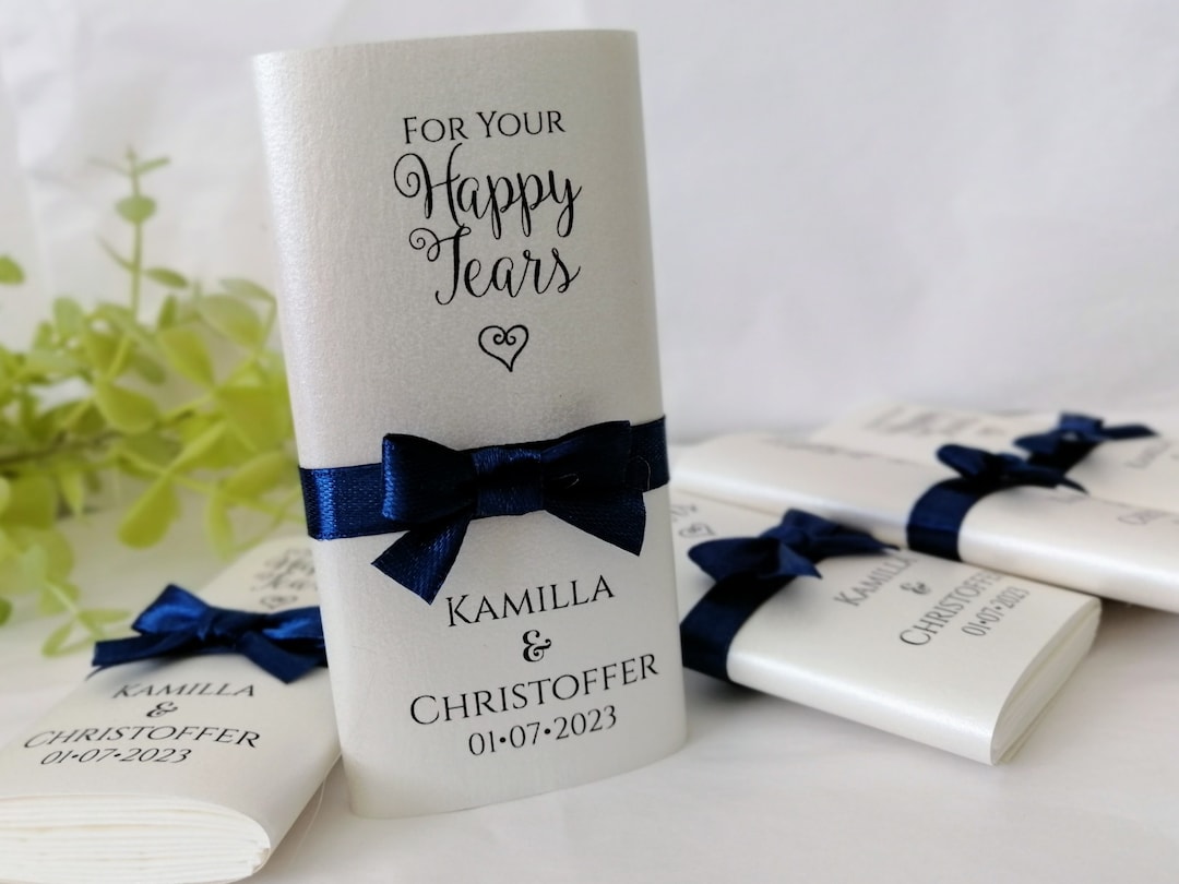 Wedding Tissues, for Your Happy Tears, Personalized Tissue Favors ...