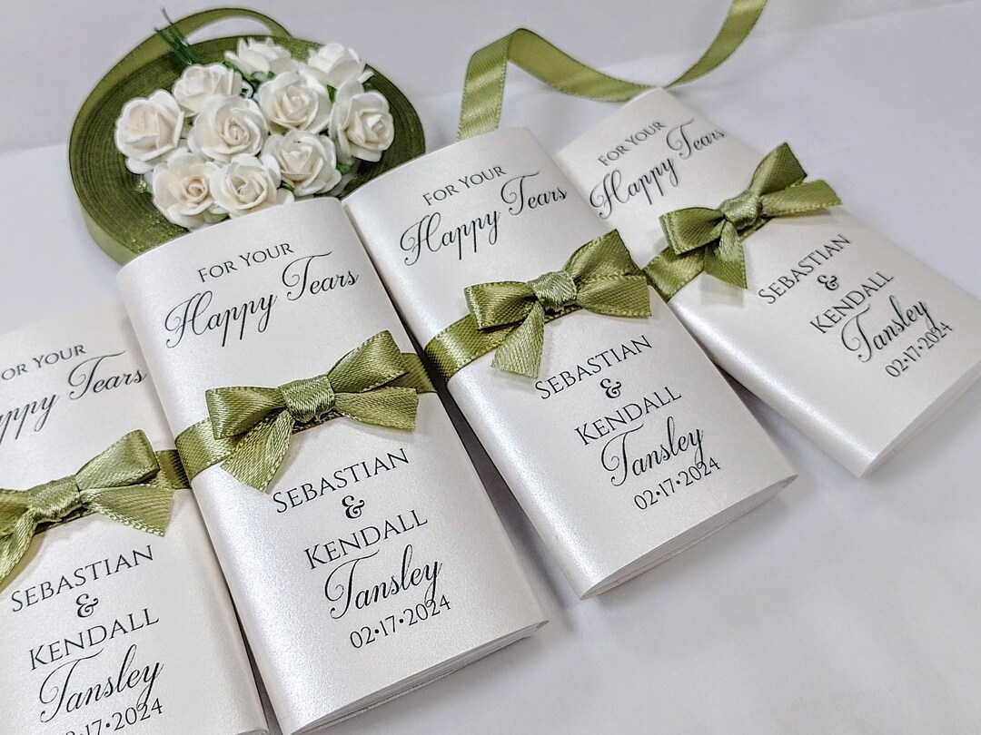 Elegant Favor for Happy Tears, Personalized Wedding Tissue Favors for ...