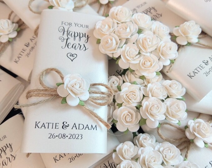 Elegant Wedding Favors, Wedding Tissue Pack, Personalised Wedding ...
