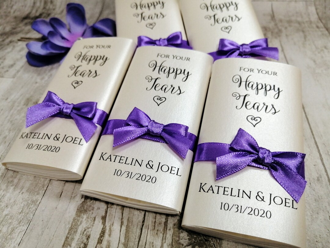 Personalized Wedding Tissues, Elegant Favors for Guests, Custom Happy ...
