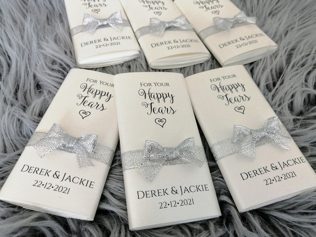 Personalized Wedding Tissue Favors: Happy Tears Packets - Etsy