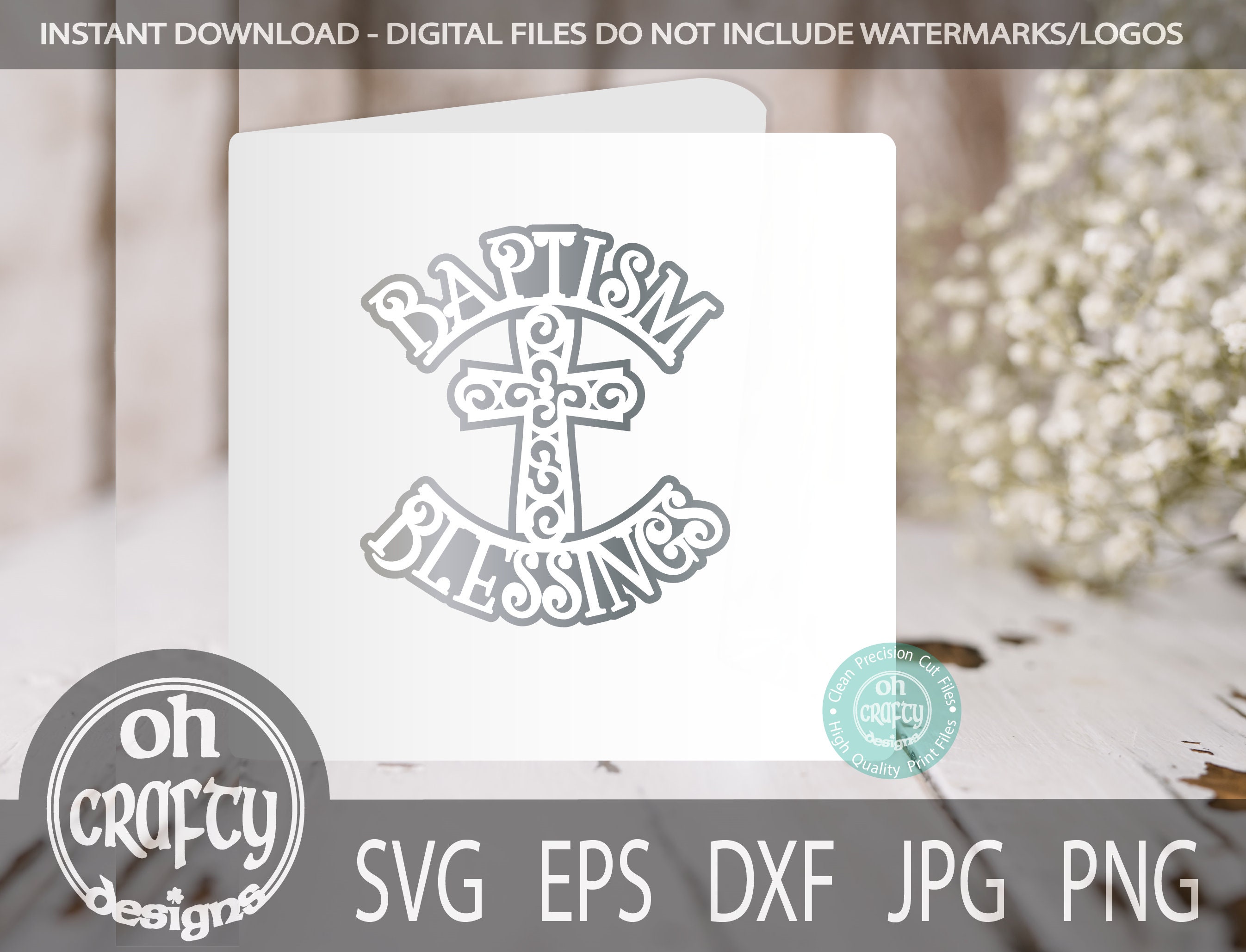 Baptism Blessings Svg Baptismal Cross Svg Cross Cut File | Etsy