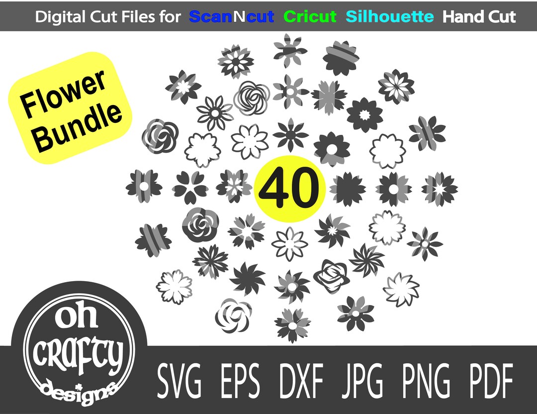 Flower Cut File Bundle, Flower Svg Bundle, Flower Svg, Flower Bundle ...