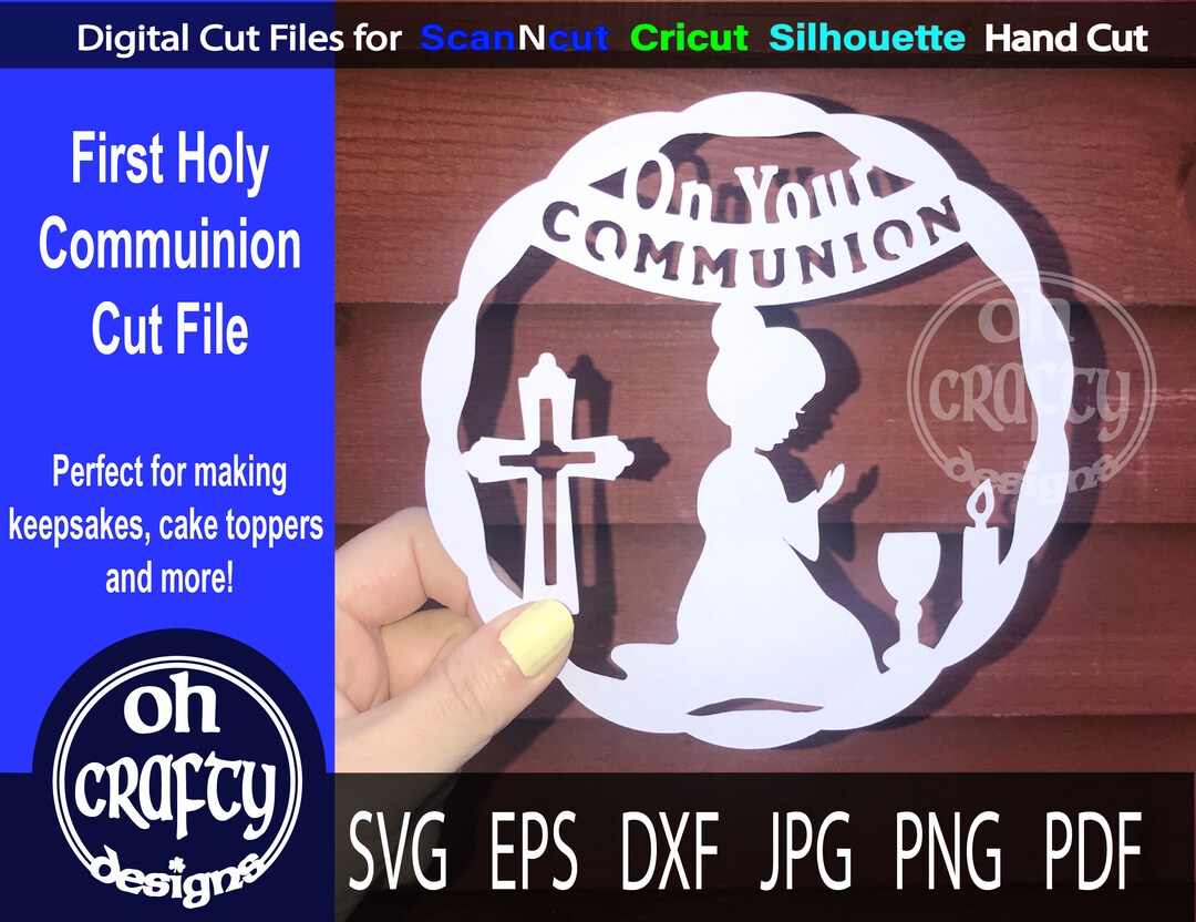 Girl Communion Svg, Cake Topper Svg, Communion Cut File, Communion ...