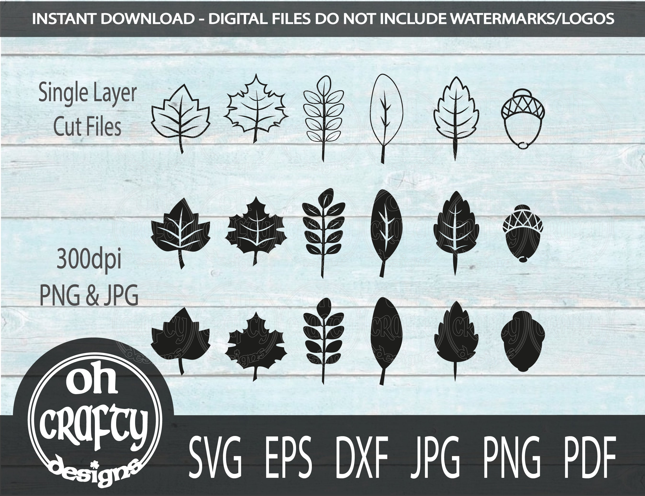 Fall leaves svg acorn svg file foliage bundle autumn svg | Etsy