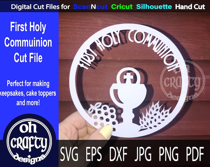 Cake Topper Svg - First Holy Communion Svg, 1st Communion Svg, Dxf, Png ...