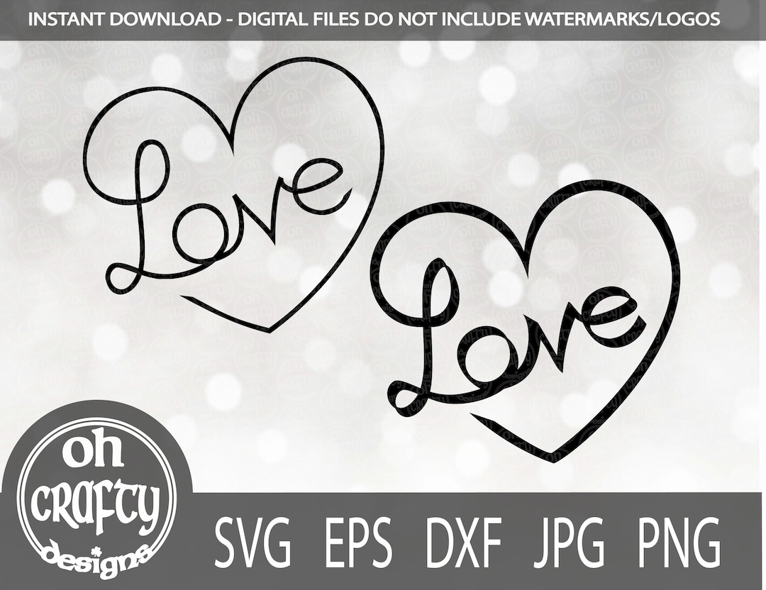 Heart Love Svg, Word Love Svg File, Wedding Heart Svg Cut File ...