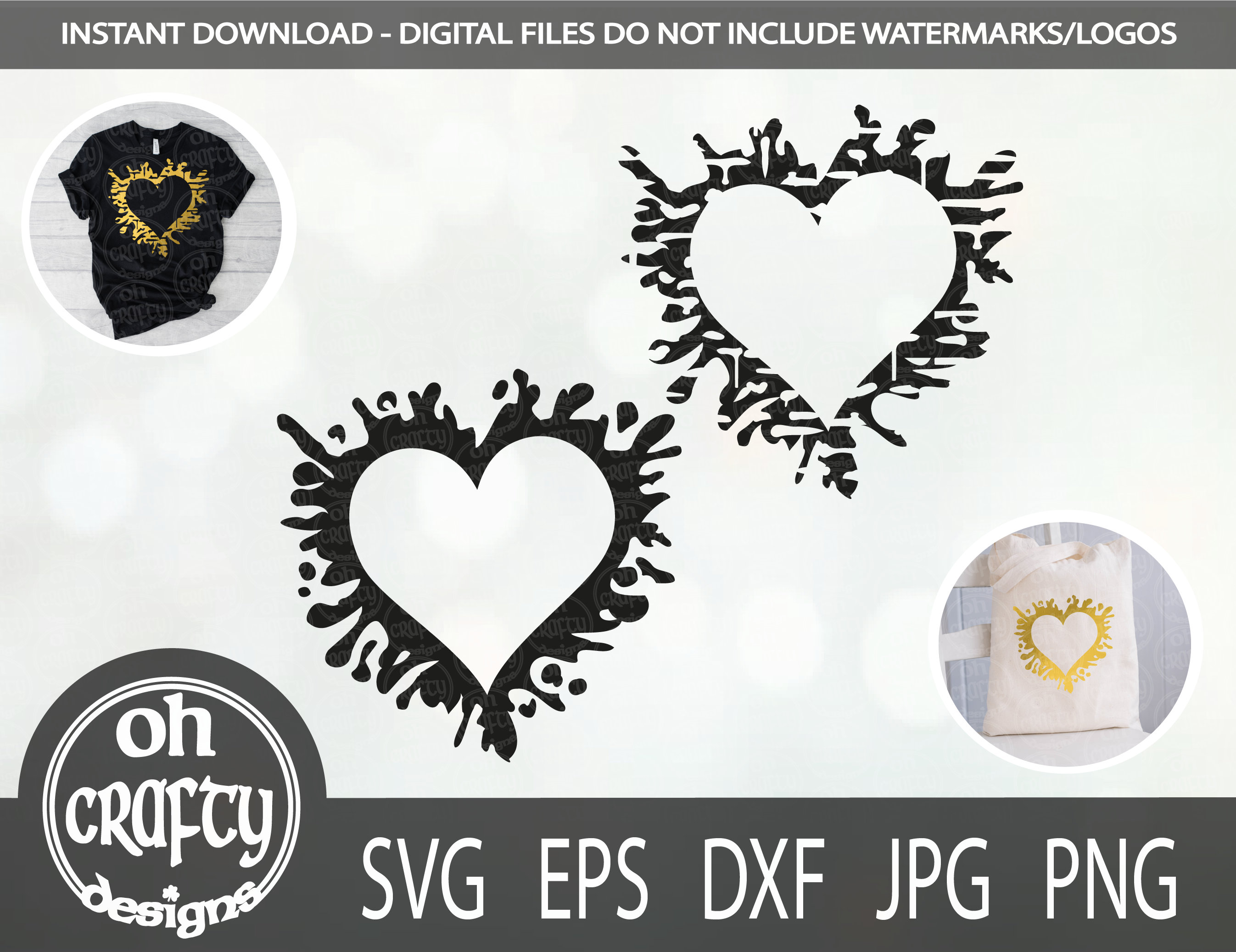 Splatter Heart Svg, Grunge Heart Svg, Distressed Heart Svg, Splash ...