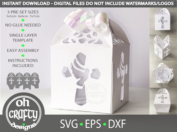 Dove & Cross Box Svg Favour Box Template 3d Svg File Treat - Etsy