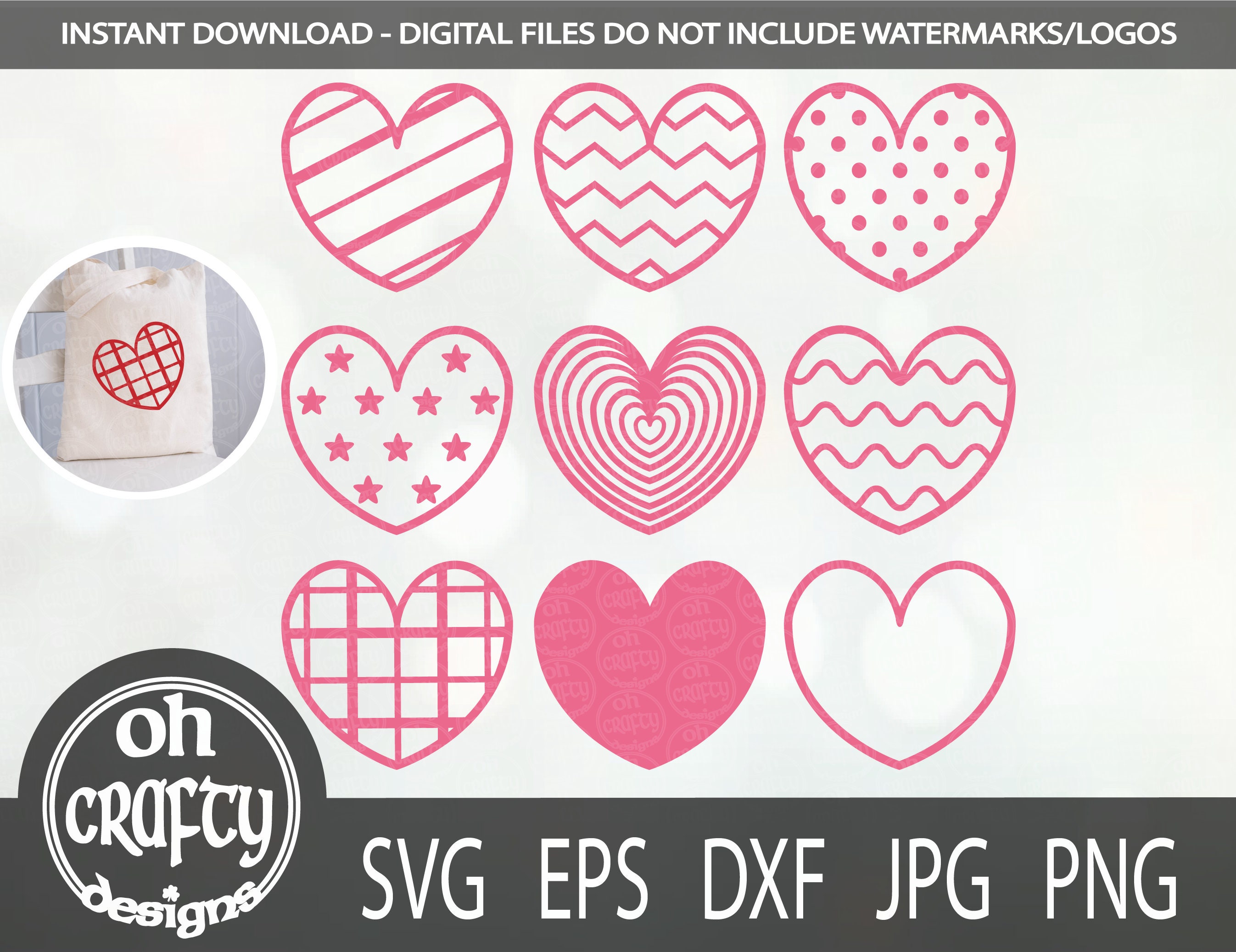 Heart Svg Bundle Patterned Heart Svg Heart Svg File Heart | Etsy