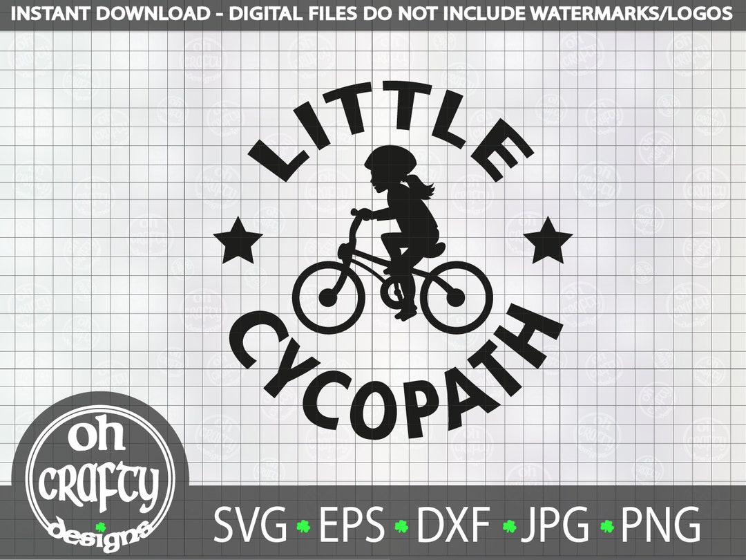 Little Cycopath Svg, Girl on Bike Svg File, Child Riding Bike Design ...