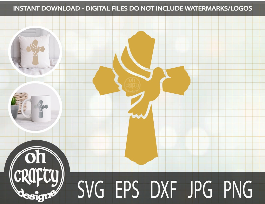 Colombe et croix svg, colombe de la paix svg, baptême svg, svg baptême ...