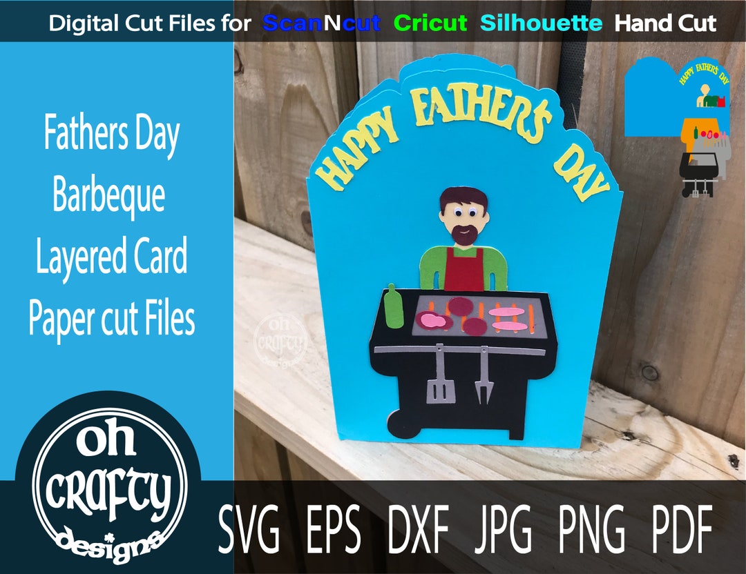 Fathers Day Card Svg, BBQ Card Svg, Fathers Day Cut Files, BBQ Cut File ...