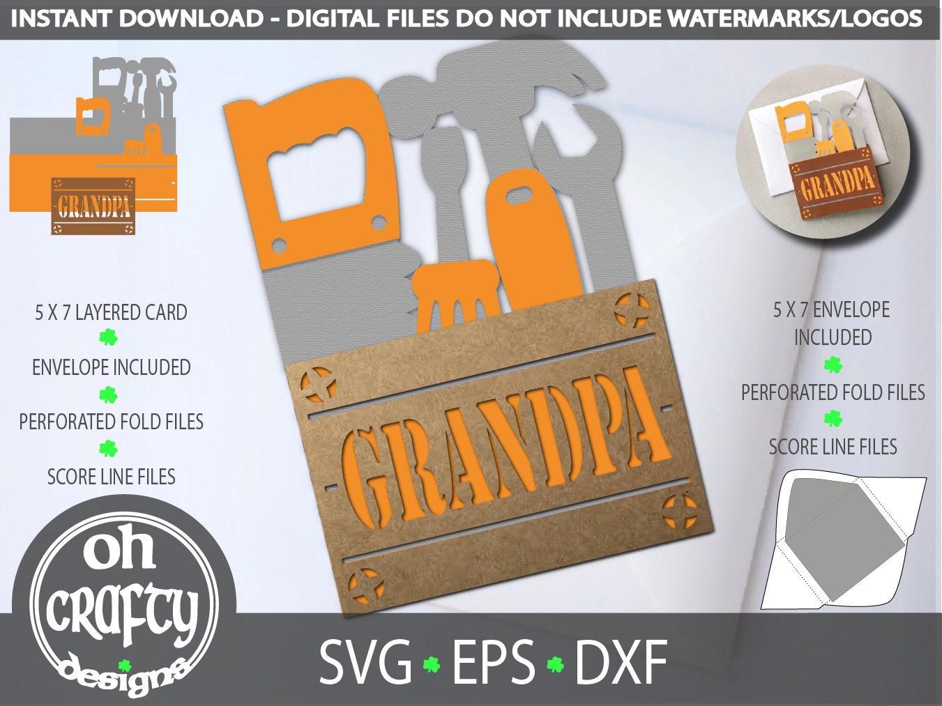 Grandpa Tool Box Svg File Fathers Day Card Svg Grandad Card - Etsy