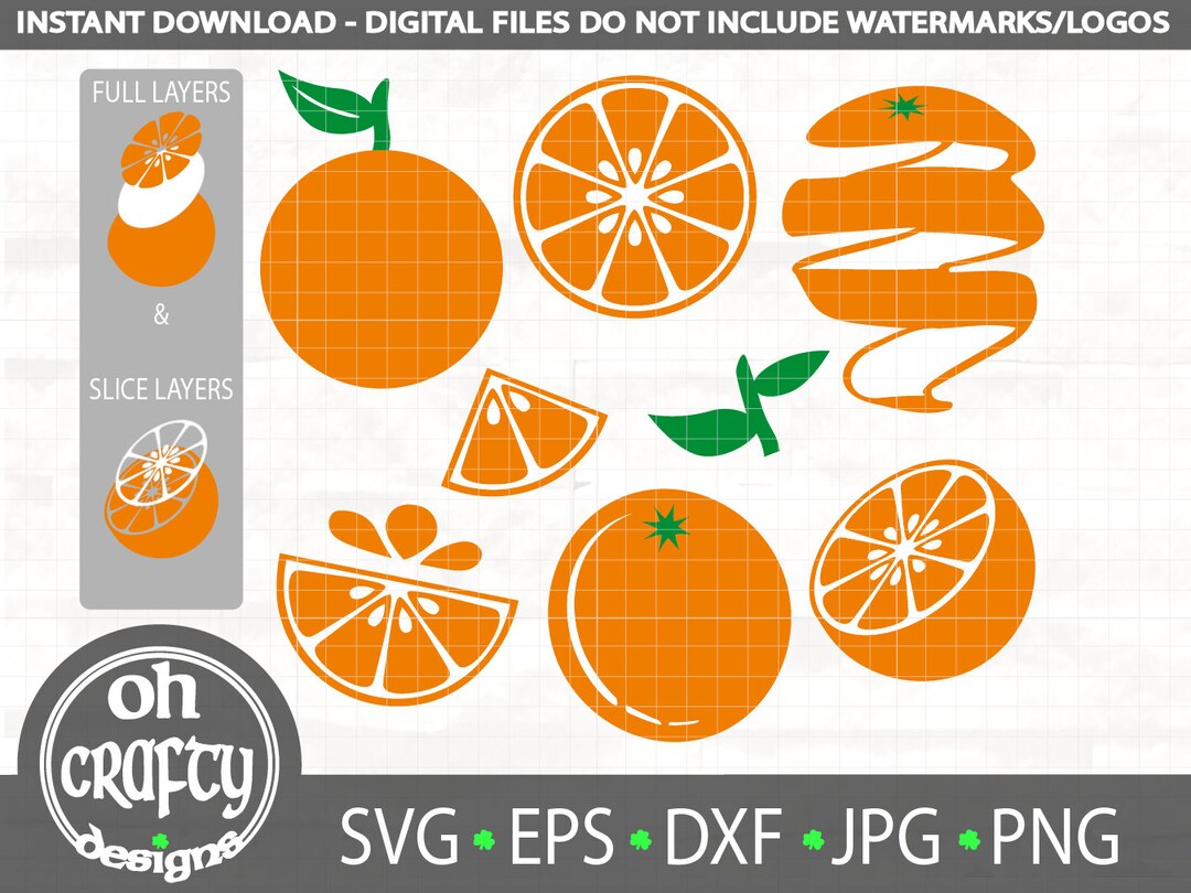 Orange Slice Svg, Orange Svg Bundle, Orange Peel Svg, Whole Fruit Svg ...