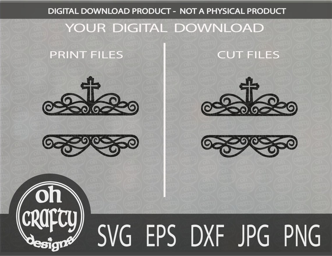 Swirl Monogram Svg Split Monogram Svg Cross Svg File - Etsy