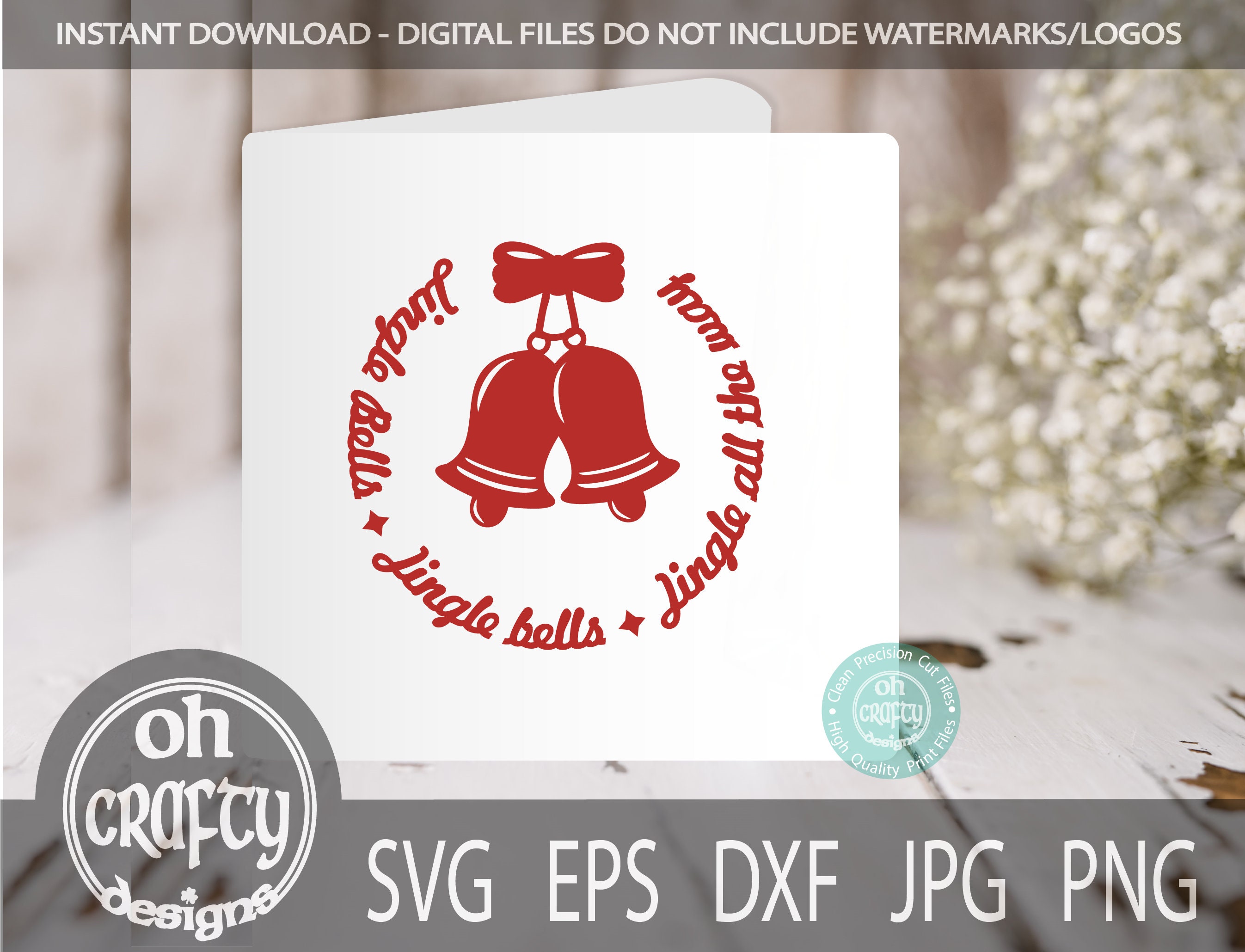 Jingle Bells Svg Christmas Bells Svg Cutfile Round Sign Svg - Etsy
