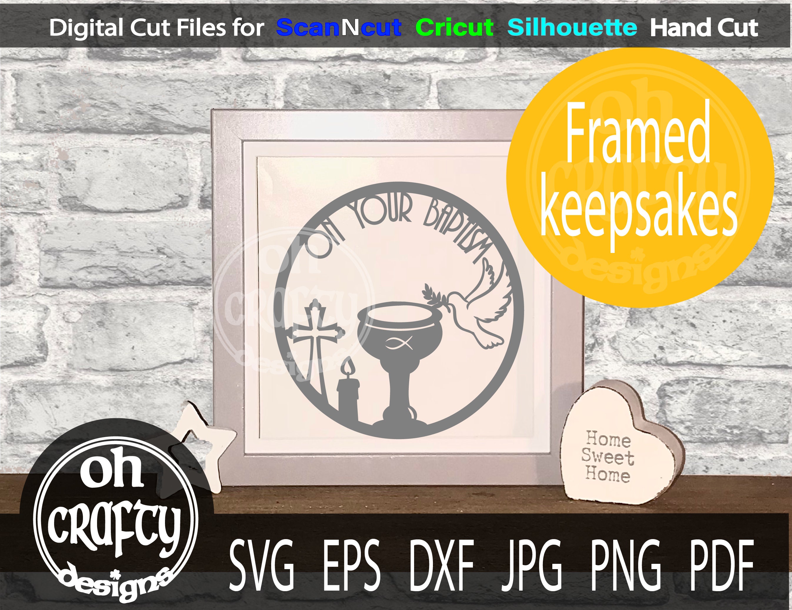 Baptism Svg Cake Topper Svg Baptism Cut File Baptism Frame - Etsy