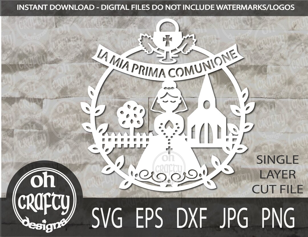 La Mia Prima Comunione Svg, Prima Comunione Svg File, Praying Girl Svg ...