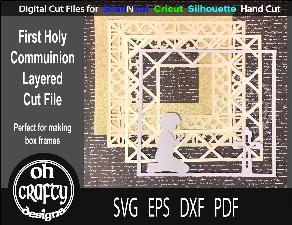 Boy Communion Svg Box Frame Svg Communion Cut File - Etsy