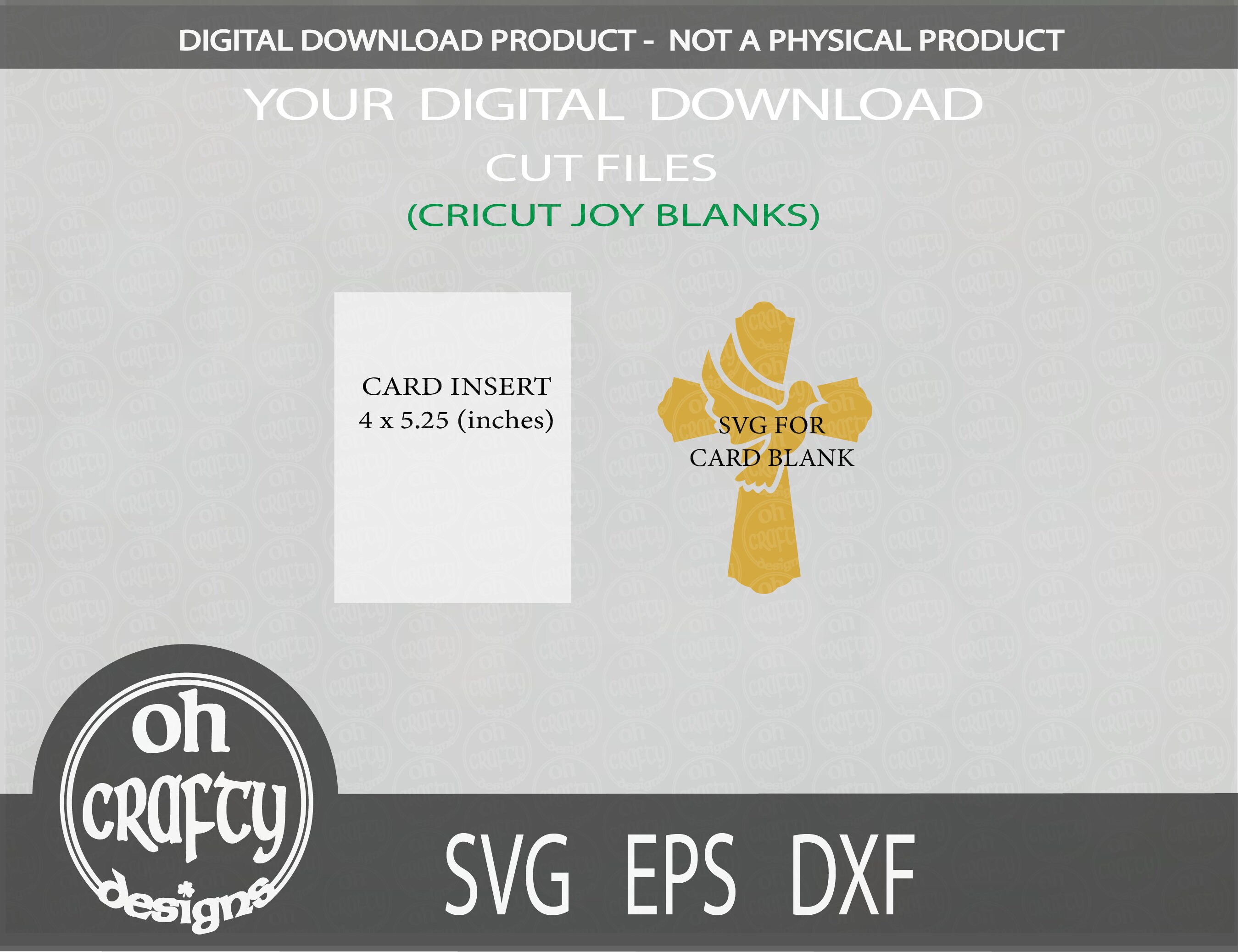 Confirmation Insert Card Svg Files, Dove and Cross Svg, Cricut Joy Card ...