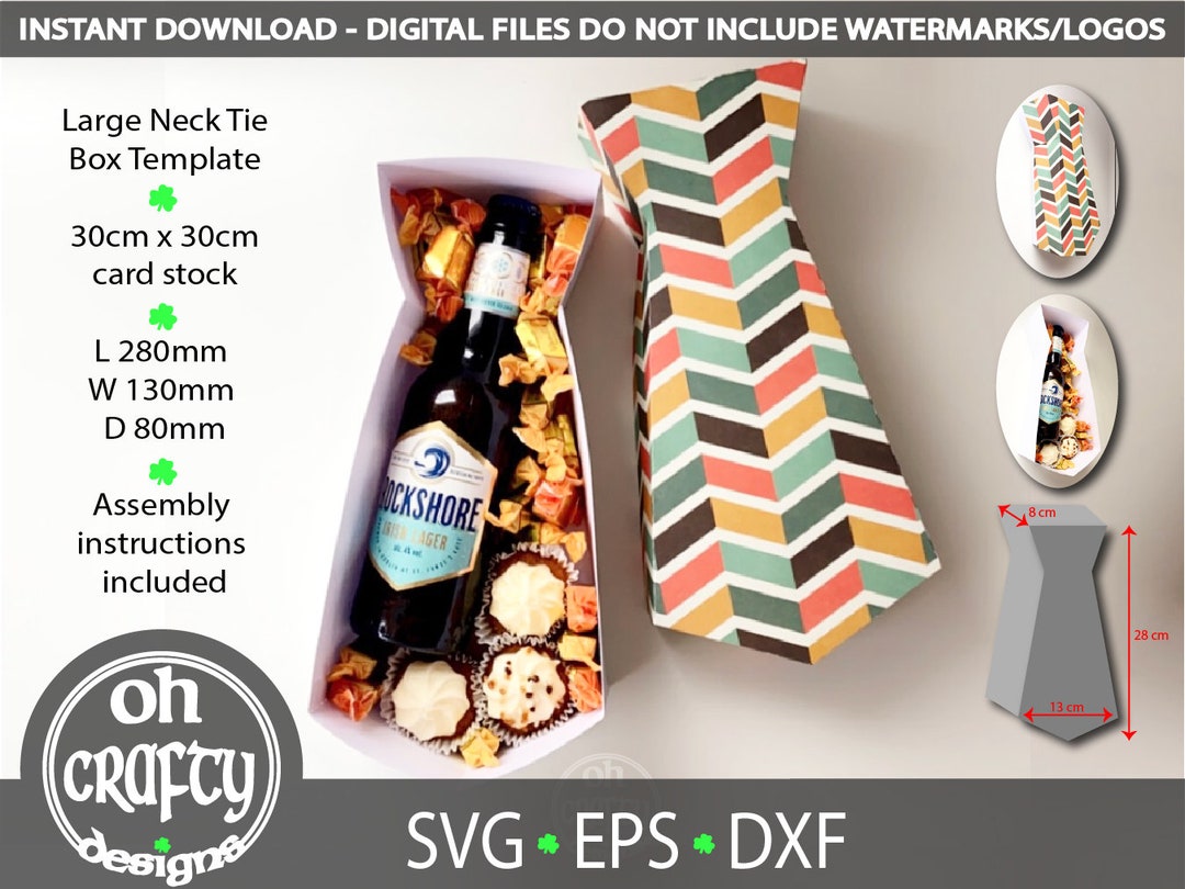 Neck Tie Box Template, Tie Shape Gift Box Svg, 3d Fathers Day Svg ...