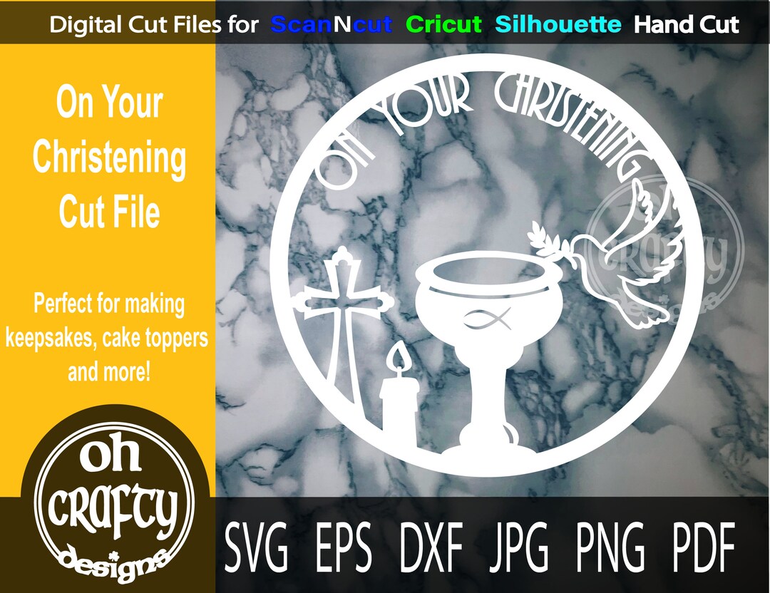 Christening Svg, Cake Topper Svg, Christening Cut File, Baptism Frame ...